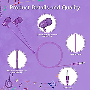 TJZXGUI Kids Bulk Earbud Headphones 50 Pack Multi Colored,Individually Bagged,Wholesale Disposable Earphones Perfect for School Classroom Libraries Students (50Mixed)