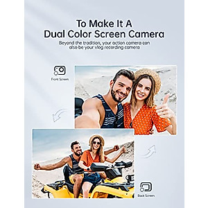 WOLFANG GA420 Action Camera 4K 60FPS 24MP WiFi Waterproof Underwater Camera 3.0 EIS Stabilization 8X Zoom Helmet Camera (External Microphone, Remote Control, 2x1350mAh Batteries and Accessory Kit)