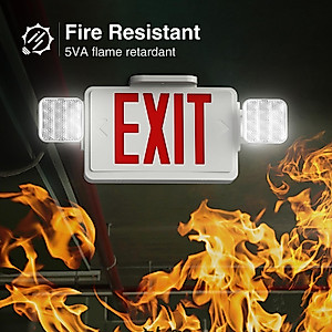 FREELICHT 2 Pack LED Exit Sign with Emergency Lights,Adjustable LED Emergency Exit Lights with Battery Backup,Exit Sign for Business,Easy To Install,UL Certified，AC 120/277V