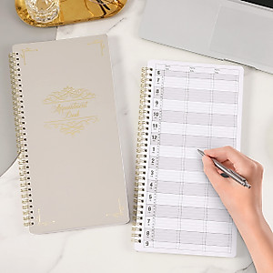 Appointment Book – Undated Salon Appointment Book, Daily＆Hourly Schedule Book with 200 Pages, 6 AM - 9 PM, 15 Minute Intervals Day Planner, 6’’ x 11.5’’, 3 Column, Twin-Wire Binding, Hardcover