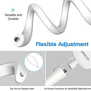 Koroao Flexible Twist Mount for ANMEATE SM24 /Babysense V24US /GoodBaby UU24 Video Baby Monitor Without Tools or Wall Damage
