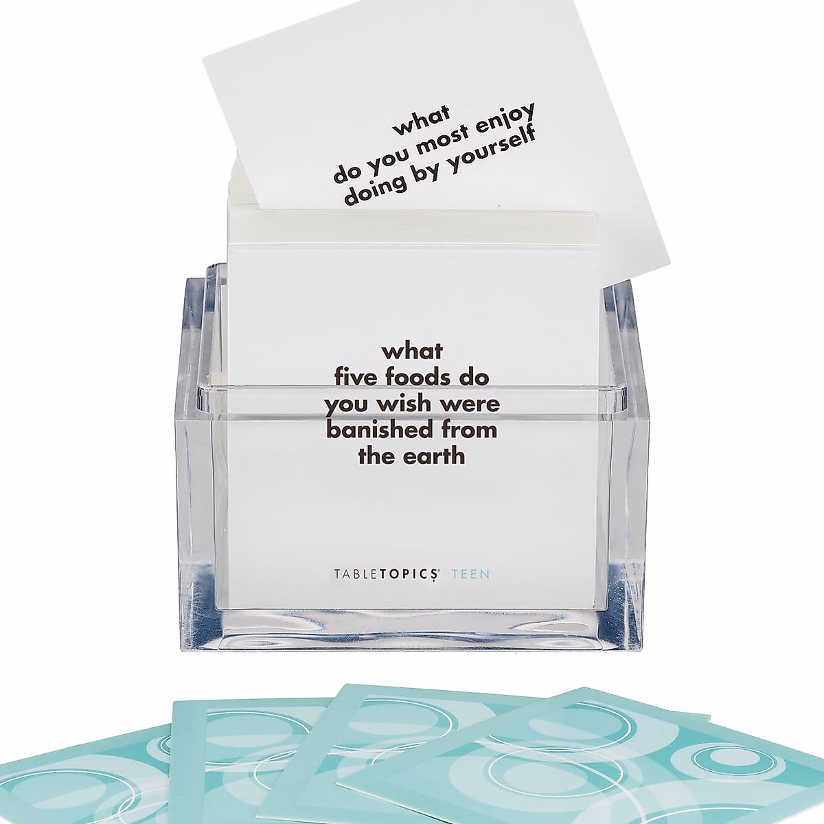 TableTopics Teens Question Game - 135 Fun Questions for Friends Hanging Out, Teen Parties, and Family Teen Party- Fun Conversation Starter Cards