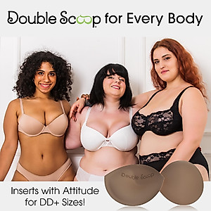 Double Scoop Divine Women's Plus Size Lift & Support Bra Inserts Sweet Peaches