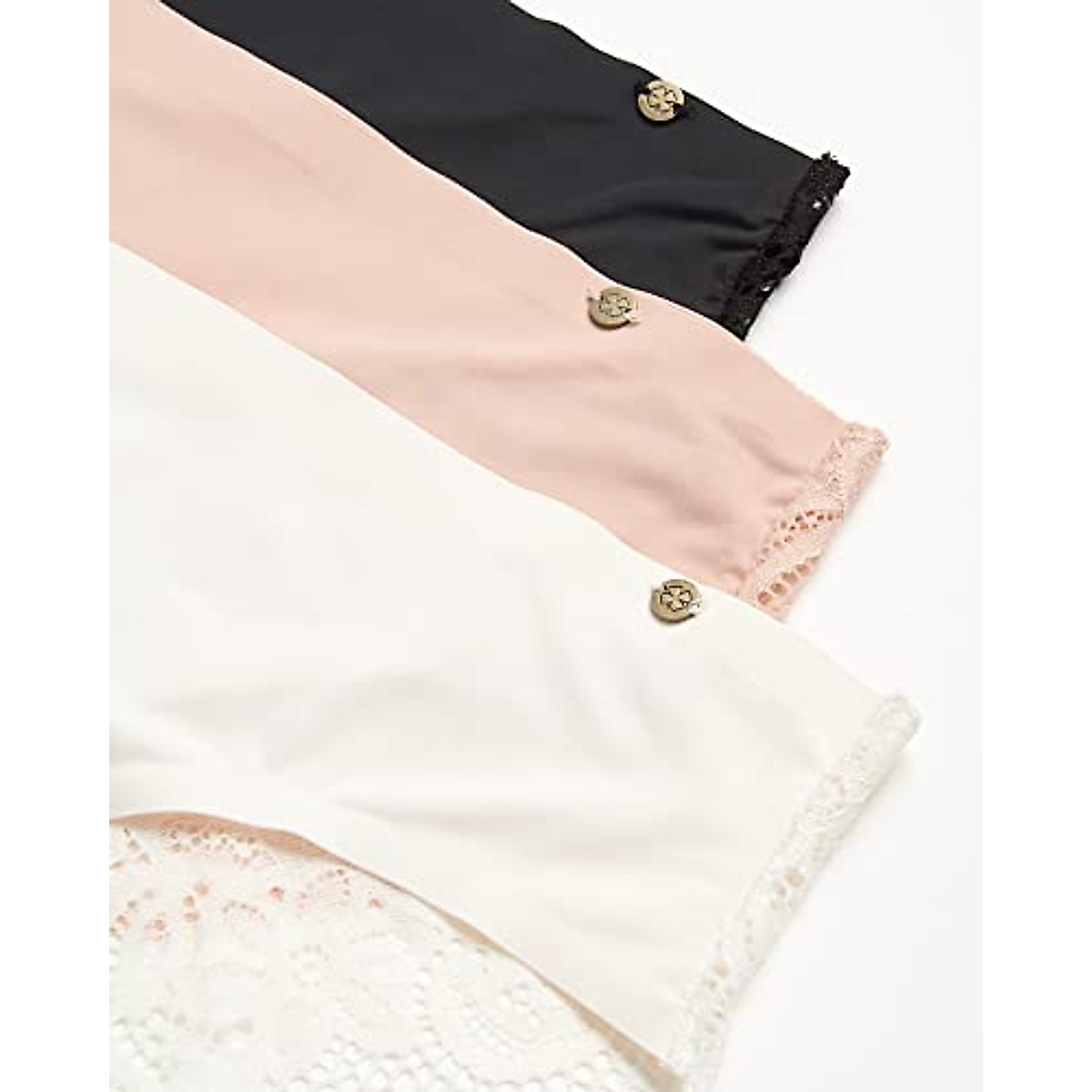 Lucky Brand Women's Underwear – Microfiber Lace Hipster Briefs (6 Pack), Size X-Large, Gardenia/Natural/Black