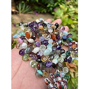 Natural Natural Multi Gemstone YGN-Drops- Faceted Beads 8×10mm 8 inch Long String Jewelry Making Gemstone Beads for Necklace Bracelet