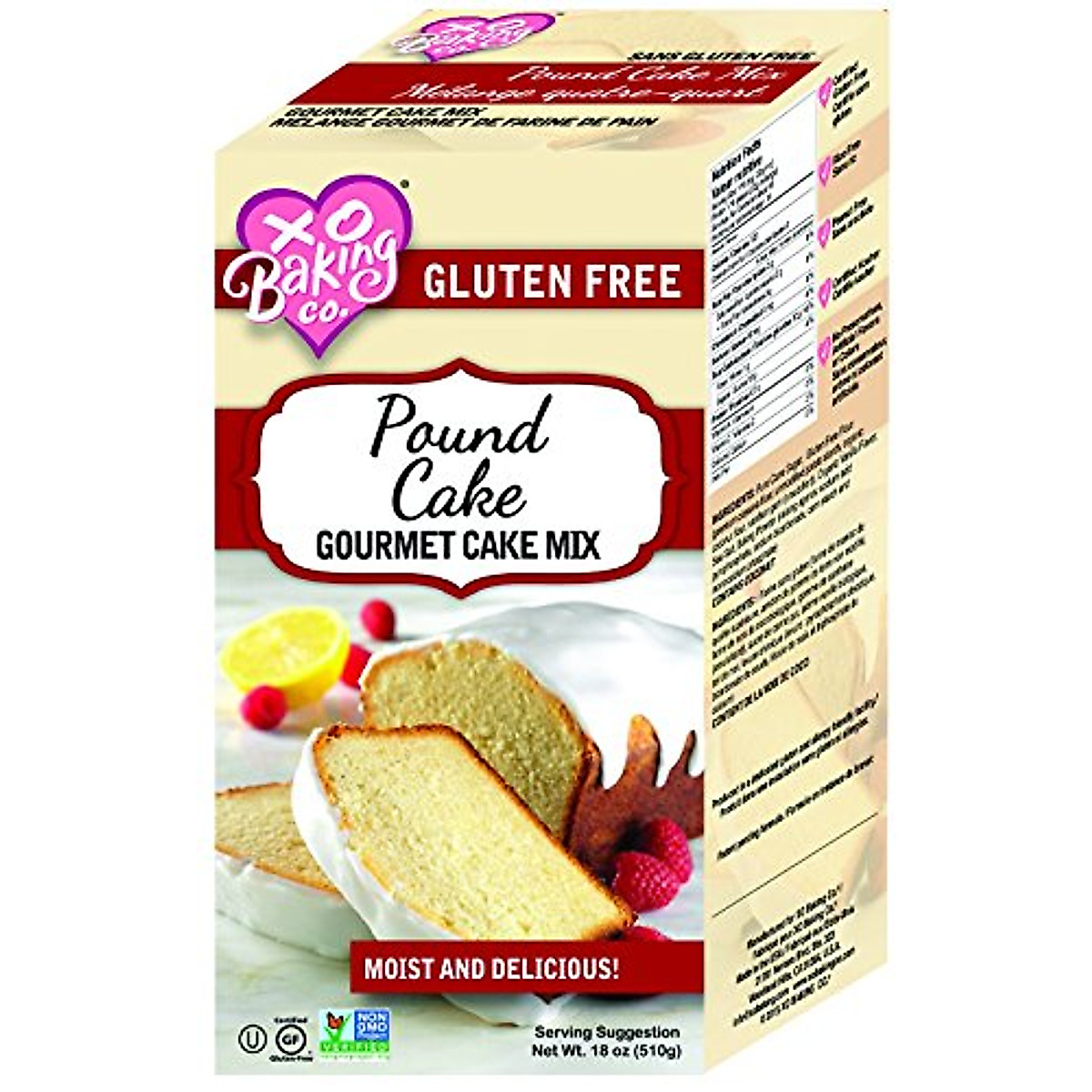 XO Baking Gluten Free Pound Cake Mix – Flavorful Non GMO Certified Cake Mix 18 Ounces