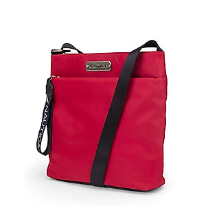 Nautica Diver Nylon Small Women's Crossbody Bag Purse with Adjustable Shoulder Strap, Red