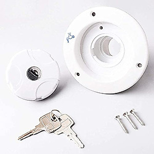 iztor Fresh Water Gravity lnlet Hatch Filler Cap for RV Tanks Caravan Camping Trailer Motorhomes Parts (White)