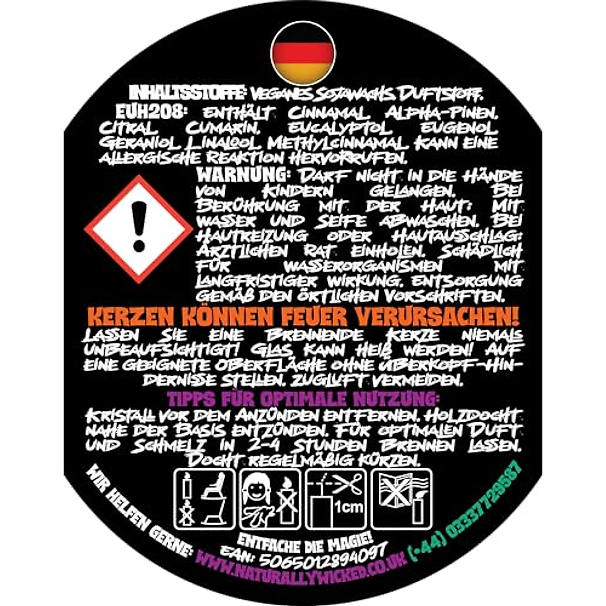 Naturally Wicked Spellbinding Courage Candle with Crystal, Wood Wick & Gift Box