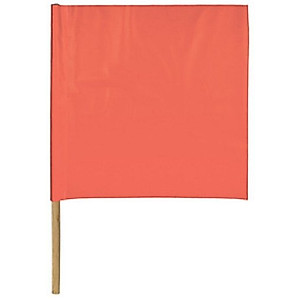 Safety Flag SF18-24 18-Inch Vinyl Safety Flags with Dowel, Red/Orange