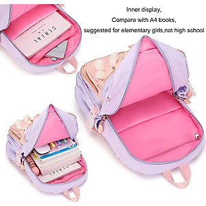 nine-tailed fox Bunny Backpack for Girls,Cute Backpack With Lunch Bag Kindergarten Preschool Elementary School Bookbag Set (Lunch Bag Sets Pink)