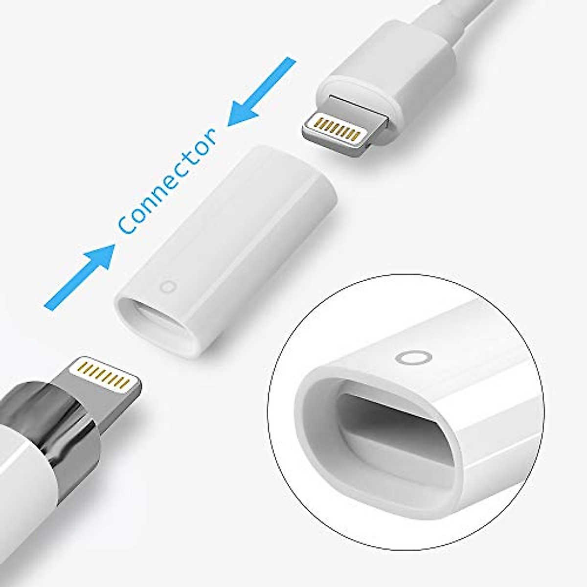 MJKOR Charging Adapter Compatible with Apple Pencil 1st,Charging Connector and Tips Replacement for iPad Pro Pen