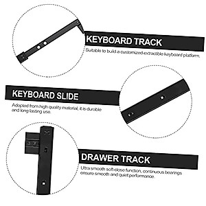 STOBOK 3 Pairs Keyboard Rails Under Desk Keyboard Tray Slide Out Keyboard Tray Under Desk Sliding Keyboard Hardware Carassosories Computer Desk Accessories Desk Tray Drawer-Design Rack