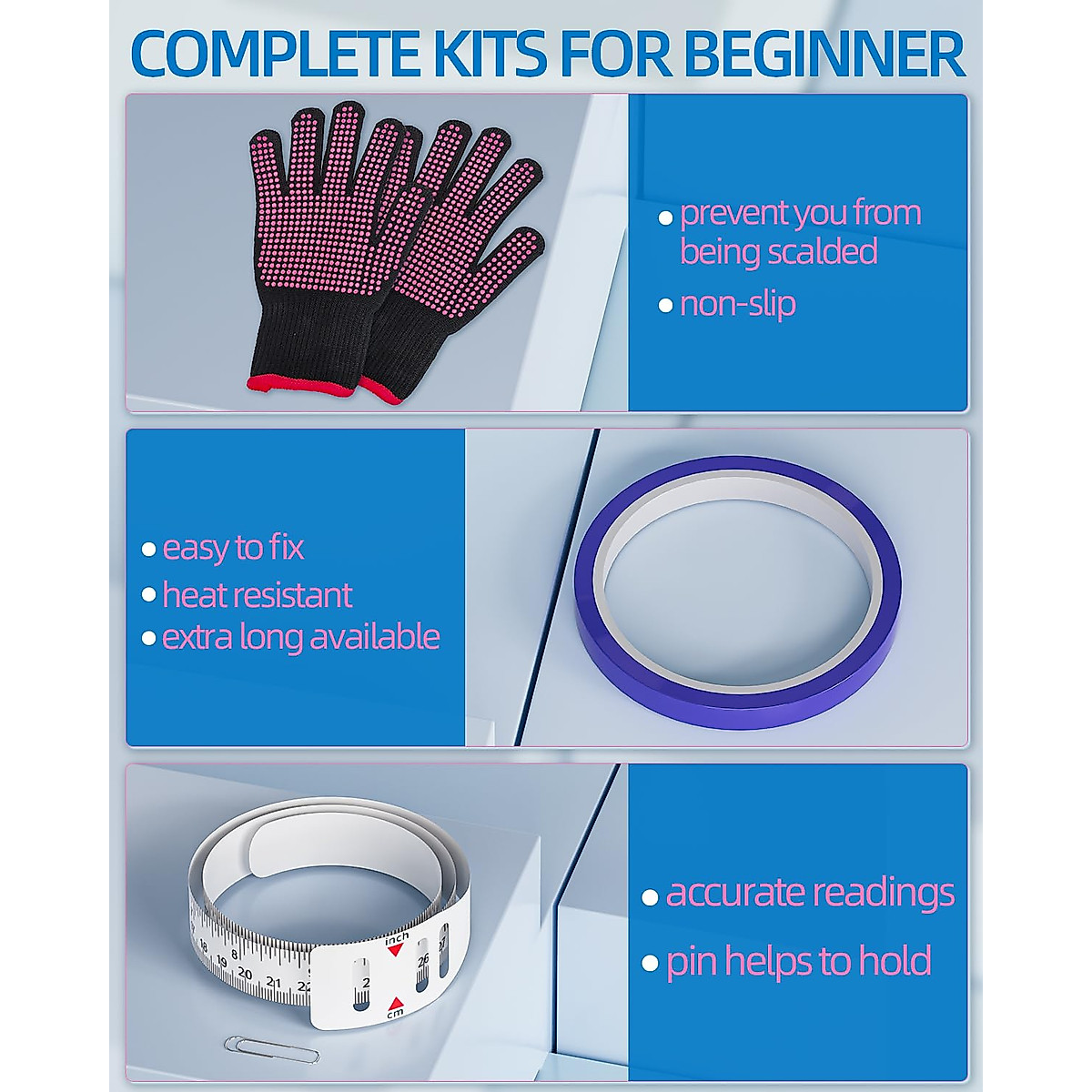 Nicpro Sublimation Tumblers Pinch Tool Set in Case, Sublimation Starter Kit with Tape&Glove, Perfect Sublimation Supplies Clamp for Pinch Tumbler 20oz