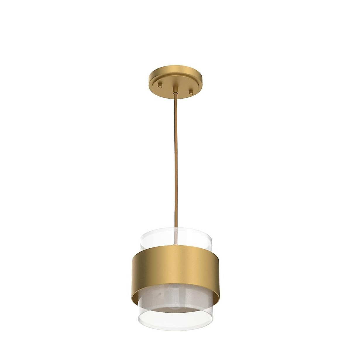 CLAXY Modern Brass Kitchen Pendant Light Height Adjustable Pendant Light Clear Glass Shade