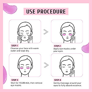 PEAUAMIE Under Eye Patchs Rose Eye Mask for Dark Circles and Puffiness Wrinkle Eye Bags 30 Pairs