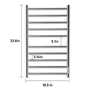 REECOO Towel Warmer Wall-Mounted Electric Towel Racks for Bathroom with Timer, Plug-in and Hardwired Options 24H Thermostatic Stainless Steel Drying Heated Towel Rack Suitable for Homes, Hotels