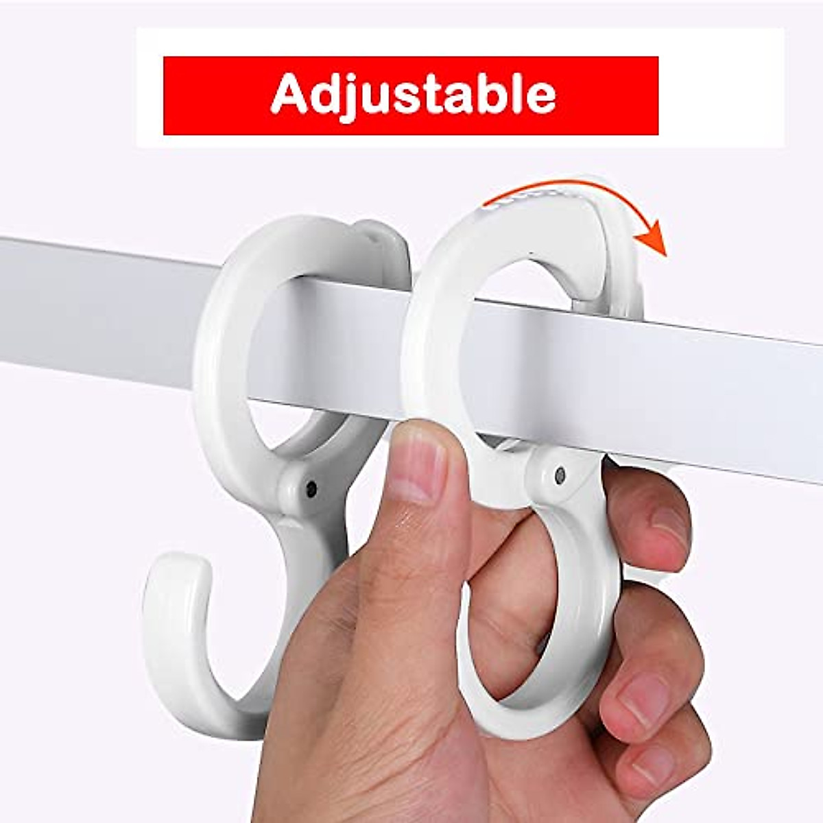 6pcs Plastic Multi-Purpose Rack Hooks S Hanging Hooks Hangers Organizer Clip Hook Table Edge Hook Cross Bar Hook Windproof Hook for Household Wardrobe Kitchen Portable Hook （White)