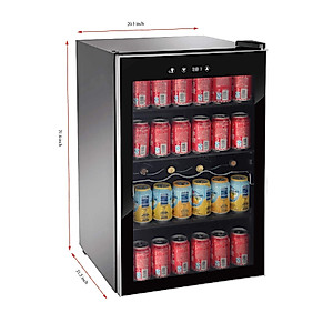 RCA RMIS1530 Freestanding Beverage Center Cooler Fridge Fits Wine, 110 can or 36 bottles, Black