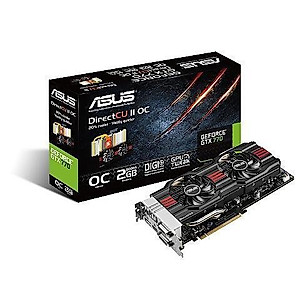 ASUS GTX770-DC2OC-2GD5 GeForce GTX770 2GB GDDR5 256-bit, DVI-I/DVI-D/ HDMI/DP PCI-Express 3.0 SLI ready Graphic Card OC-selected 1110MHz core