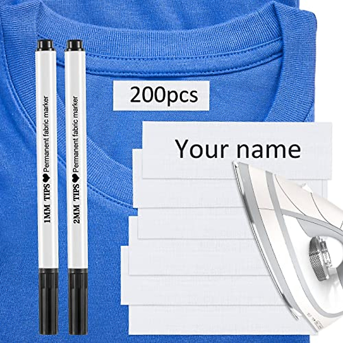 Writable Iron On Clothing Labels Pack - Personalize & Identify Items