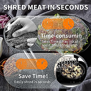 2023 Upgrade Chicken Shredder - Meat Shredder with Detachable Plate - Visible Chicken Breast Shredder Tool Twist with Strong Grip and Sharp Spikes for Cutting Meats Vegetables Hard Cheese(Black)