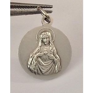 THE SACRED HEART OF JESUS AND MARY MEDAL (THE TWO SACRED HEARTS IN JUST ONE MEDAL) - 100% MADE IN ITALY (Round Shape)