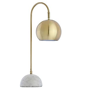 JONATHAN Y JYL6000A Stephen 23.5" Metal/Marble LED Table Lamp Contemporary Modern Bedside Desk Nightstand Lamp for Bedroom Living Room Office College Bookcase LED Bulb Included, Brass Gold/White