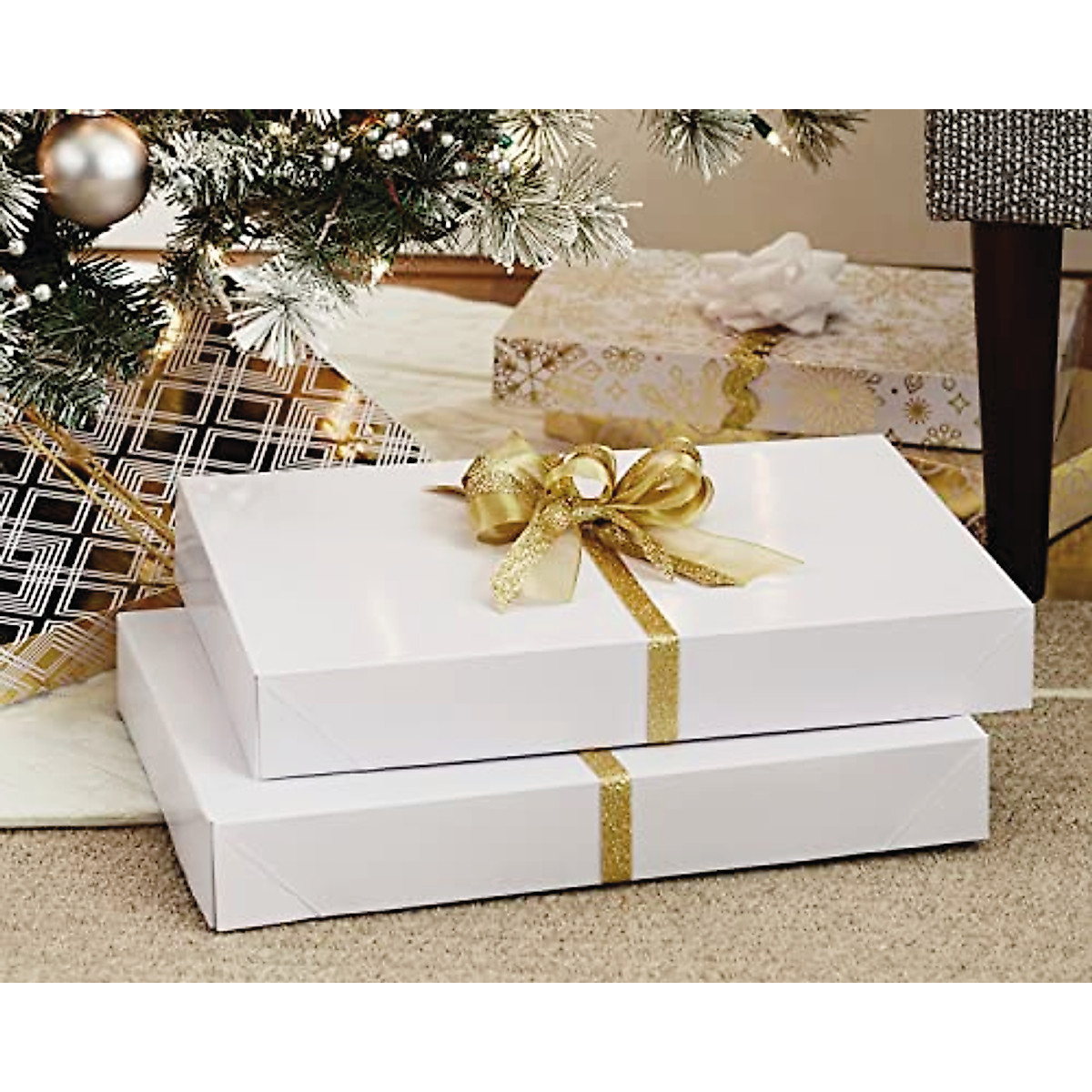 Hallmark Large Gift Boxes with Lids (12 X-Large Shirt Boxes for Sweaters or Robes) for Christmas, Holidays, Birthdays and More