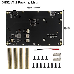 Geekworm Raspberry Pi 4 SATA Adapter 3.5", X832 V1.2 12V 3.5 inch SATA HDD Storage Expansion Board for Raspberry Pi 4 Model B Only (Not Include Raspberry Pi&HDD)