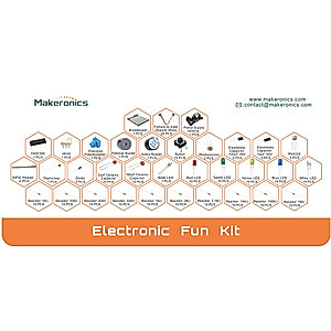 Makeronics Electronics Fun Kit with 3220 Solderless Breadboard| Power Supply Module| Precision Potentiometer |140 pcs U-Shape Jumpers|65 pcs Wires and more for Prototyping Circuit/Arduino/Raspberry Pi