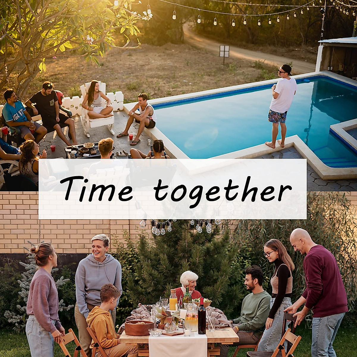 String Light Poles Outdoor with 5 Prong Fork Holiday Steel Light Pole Patio Lights Pole Garden Backyard Birthday for Parties Cafe Patio Wedding Party Terrace Decoration (Steel Pole - 1 Pack)