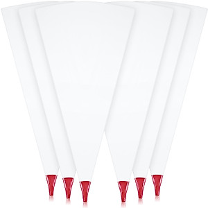 Gueevin 6 Pcs Tile Grout Masonry Mortar Bag with Molded in Tip Tear Puncture Resistant Heavy Duty Vinyl Piping Cement Bag 13 x 24 Grout Bag Masonry Tools for Tile Installation Work (Red)