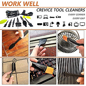 Computer PC Keyboard Laptop Electronics Camera Small Cleaning Brush Kit (Black, Set of 7)