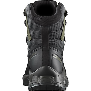 Salomon Men's QUEST ELEMENT GORE-TEX Leather Hiking Boots for Men, Black / Deep Lichen Green / Olive Night, 11.5