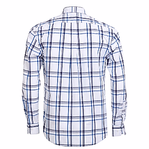 Double Pump Mens Button Down Shirts Cotton Long Sleeve Shirts Regular Fit(RM08LS02,XXL)