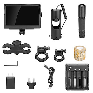 Night Vision Scope for riflescope, Moclever 850nm Infrared Illuminator, 5" Portable Display Screen Digital Night Vision Scope Hunting