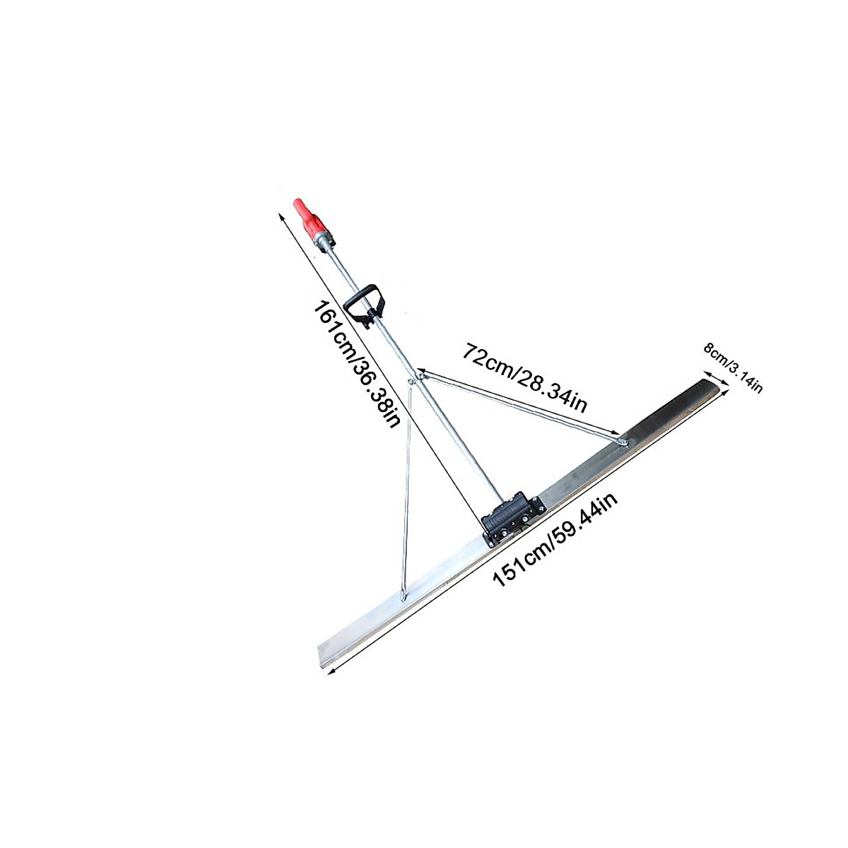 CDZHLTG Concrete Screed Vibratory Kit Concrete Finishing Tool, Cordless Electric Cement Surface Leveling Tamper Ruler, Screed Cement Finishing Vibrating Motor with 4.92ft Stainless Steel Board