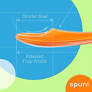 Spuni - First Baby Spoon for 4 Months Onwards, Bubbly Blue and Lucky Lemon Yellow, 2 Pack