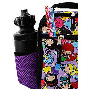 Disney Princess Emoji Girl's Soft Insulated School Lunch Box (One Size, Purple)