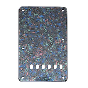 Musiclily Pro Back Plate Tremolo Cavity Cover Backplate for Affinity Series Squier Strat Style Guitar, 3Ply Abalone Shell