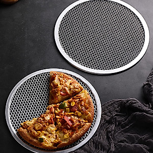 WOPPLXY 3 Pcs 12 Inch Pizza Screen, Restaurant-Grade Aluminum Alloy Pizza Baking Screen, Seamless Round Pizza Screen Non Stick Mesh Net Baking Tray Cookware Kitchen Tool For Oven, BBQ