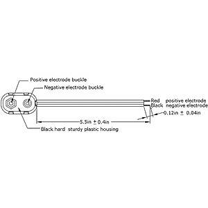 LampVPath (Pack of 5 22AGW Wires I-Type 9V Battery Connector, 9 Volt Battery Clip, 9V Battery Clip Connector with 22agw Wire and Hard Buckle Plastic Housing