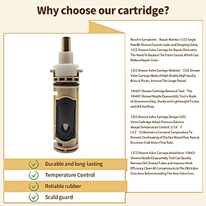 1222B Shower Cartridge 104421 Cartridge Puller Removal Tool Kit Compatible with Moen Posi Temp For 1222B Single Handle Shower Bathtub Faucet Replacement ﻿ ﻿ ﻿ ﻿ ﻿ ﻿