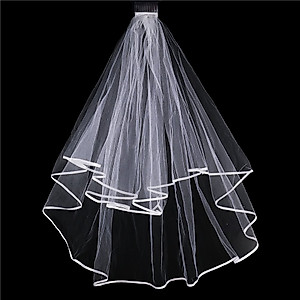 DECORA Bride to Be Bachelorette Veil Lace Sash with Ribbon Edge and Comb for Bachelorette Party Bridal Shower