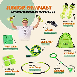 Born Toys Complete Kids Exercise Equipment Set for Ages 5 & up, Kids Workout Equipment