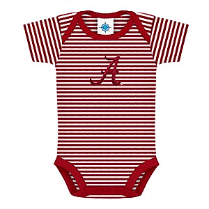 University of Alabama Crimson Tide Striped Newborn Baby Bodysuit, Crimson, 12 Months