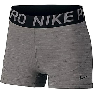 Nike Womens Pro 3 Inch Compression Shorts (as1, Alpha, x_l, Regular, Regular, Gunsmoke/Heather/Black)