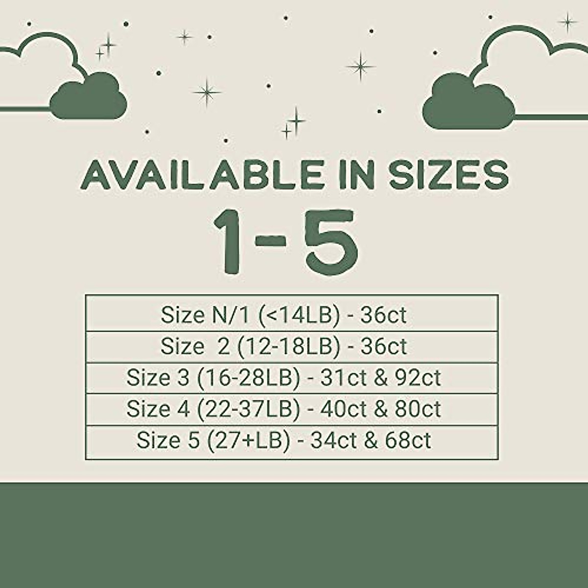 Happy Little Camper Ultra-Absorbent Hypoallergenic Natural Disposable Baby Diapers, Chlorine-Free Protection for Sensitive Skin, Crawler, Size 3, 92 Count