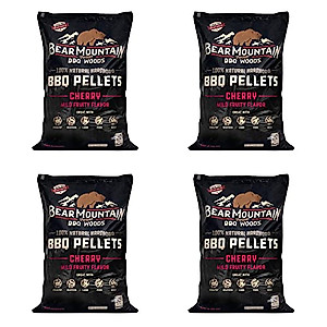 Bear Mountain BBQ FK13 Premium All-Natural Hardwood Mild and Fruity Cherry BBQ Smoker Pellets for Outdoor Grilling, 20 Pounds (4 Pack)